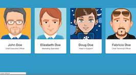 Preview bootstrap html snippet. meet our team with hover effect