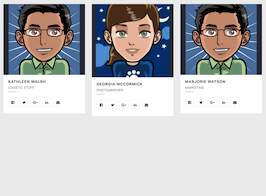 Preview bootstrap html snippet. bs4 team with zoom effect